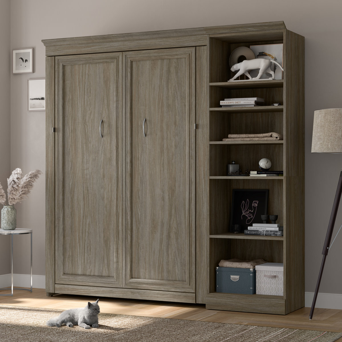 Lark Manor™ Alvaretta Full Low Profile Storage Murphy Bed | Wayfair